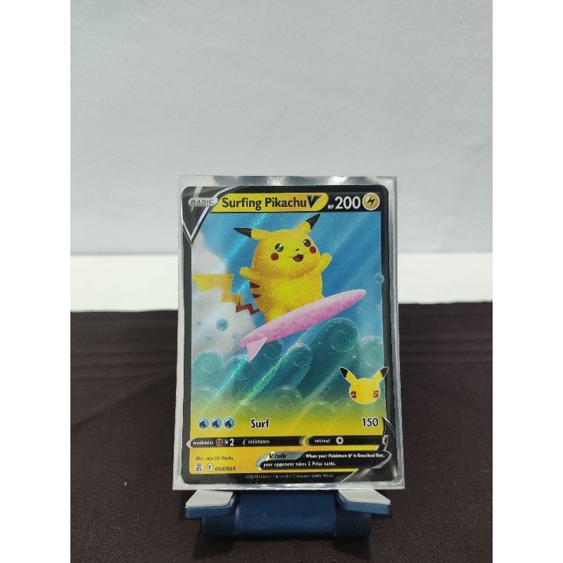 Surfing Pikachu V - 008/25 - Ultra Rare (25th Celebrations) | Shopee ...