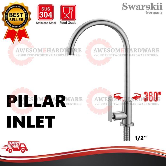 SWARSKII/MEWAH RF 1/2" SUS304 STAINLESS KITCHEN FAUCET SINK WATER TAP ...