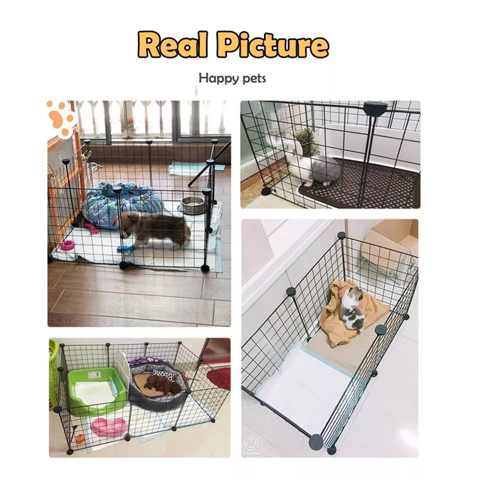 DIY Panel DIY Pet Playpen Cage Fence Iron Metal Grids Storage(No ...
