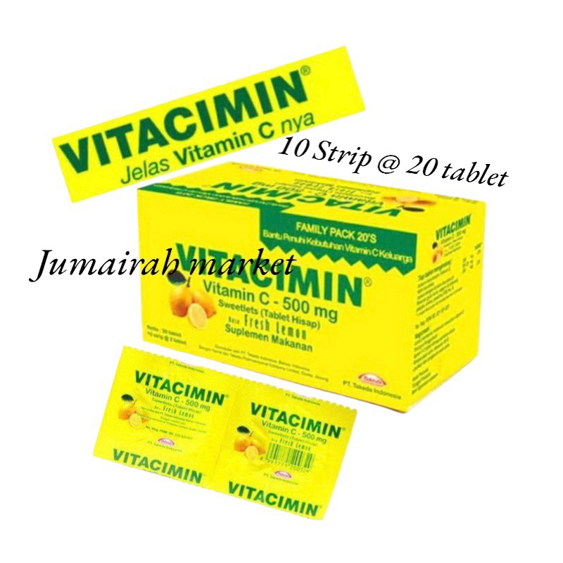 VITACIMIN | Vitamin C - 500 kg | Rasa Fresh Lemon | Suplemen Kesihatan ...