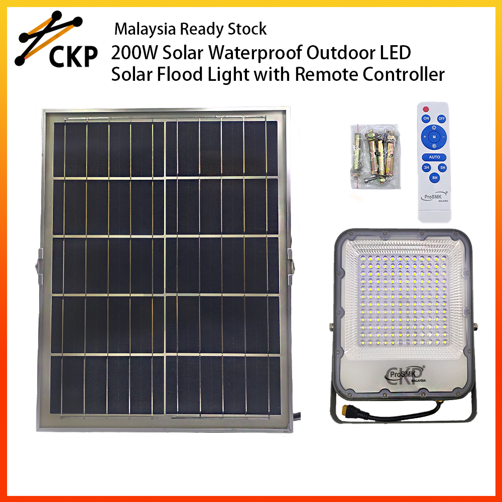 200W Solar Waterproof Outdoor LED Solar Flood Light with Remote ...