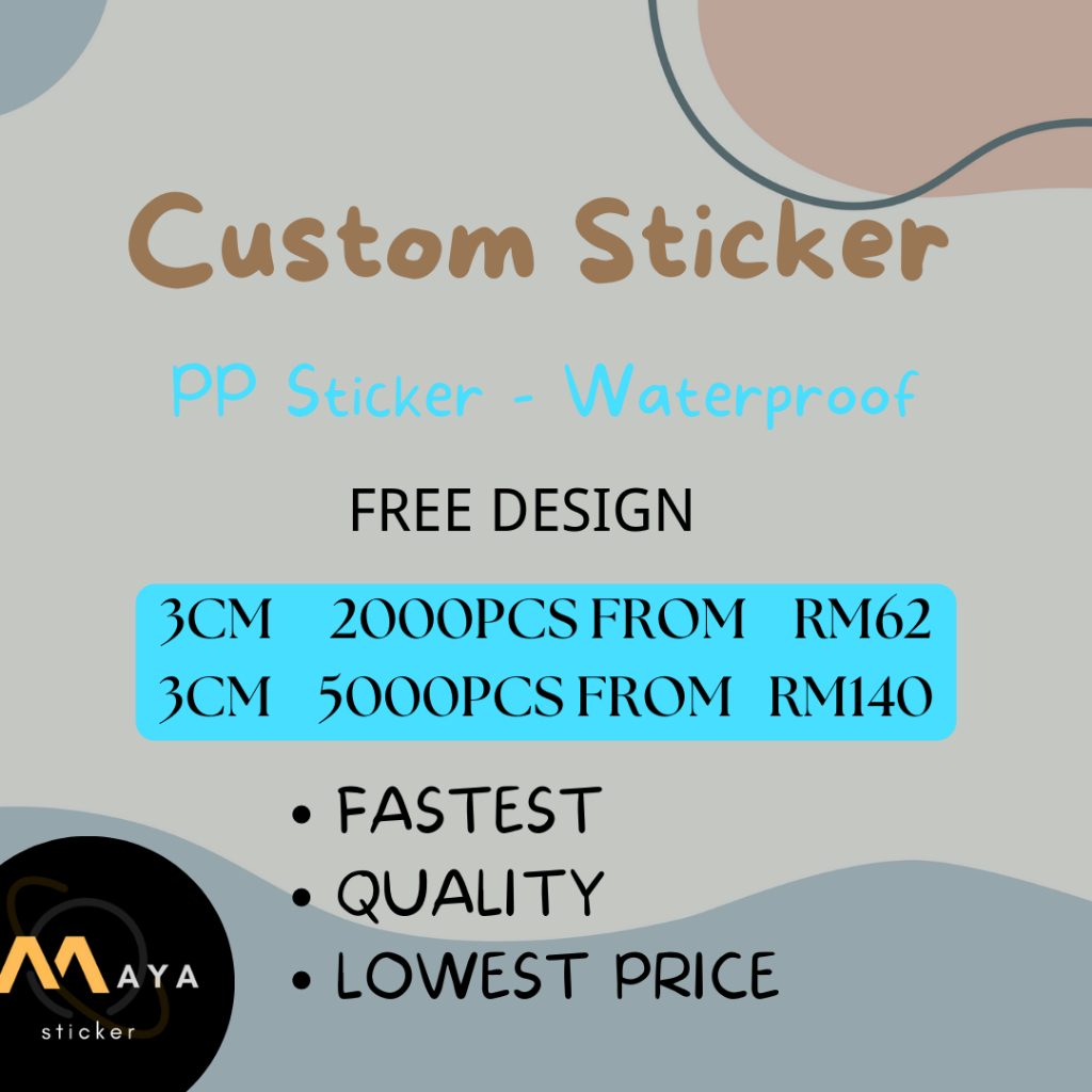 Custom PP Sticker Label Printing 2000/ 3000/ 4000/ 5000 (Pcs) | Shopee ...