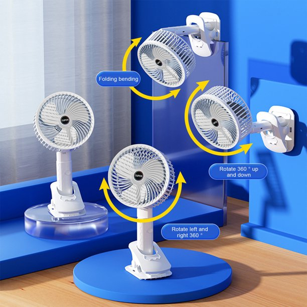 Rechargeable USB Desk Fan, Mini Fan Portable Rotating Mini Fan | Shopee ...