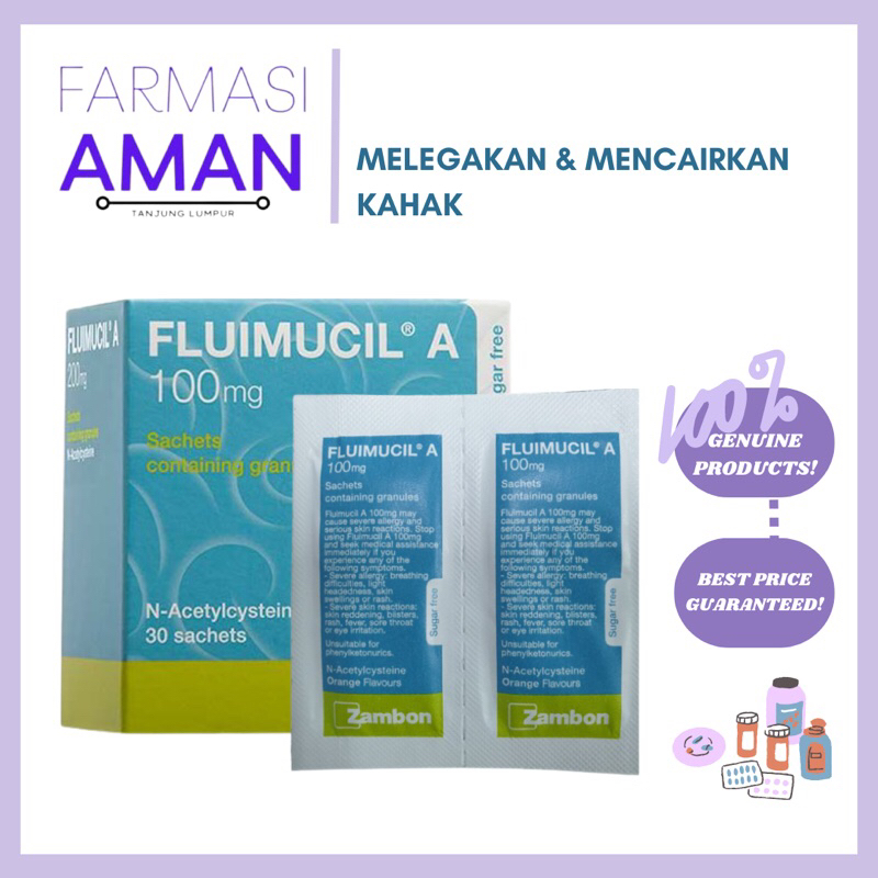 Fluimucil A 100mg Orange Flavour Sachets 30’s | Shopee Malaysia