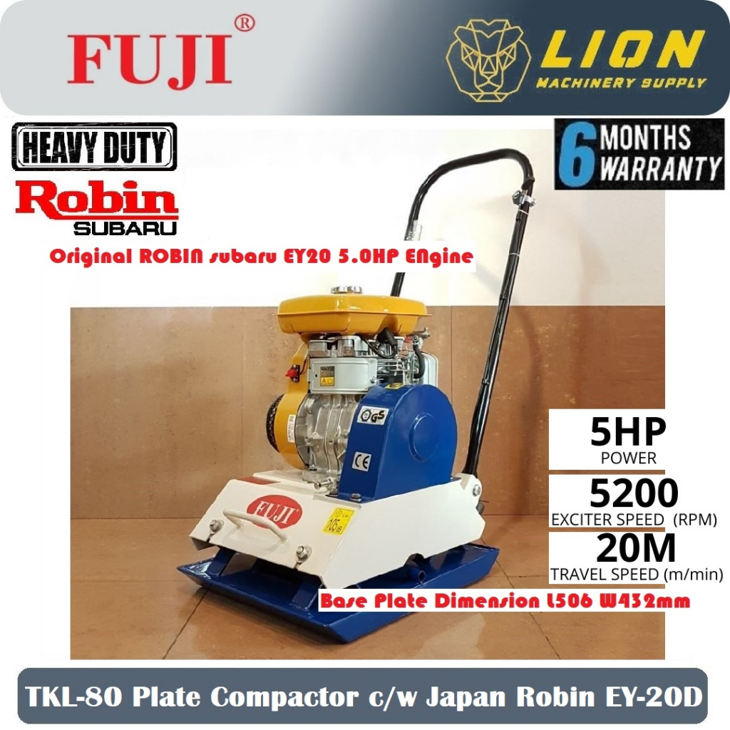 FUJI Plate Compactor c/w Japan Robin EY-20D Gasoline Engine TKL-80 ...