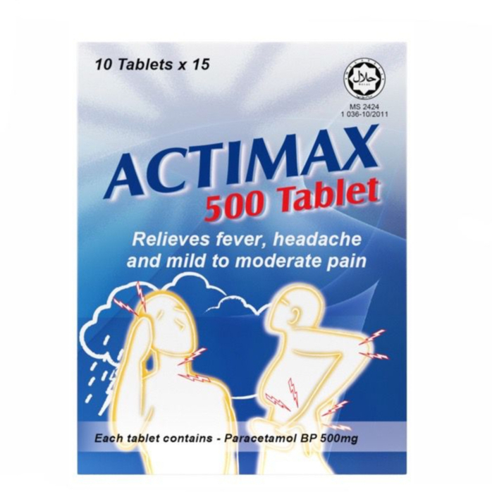 Actimax Paracetamol 500mg Tablet (10's x 15) | Shopee Malaysia
