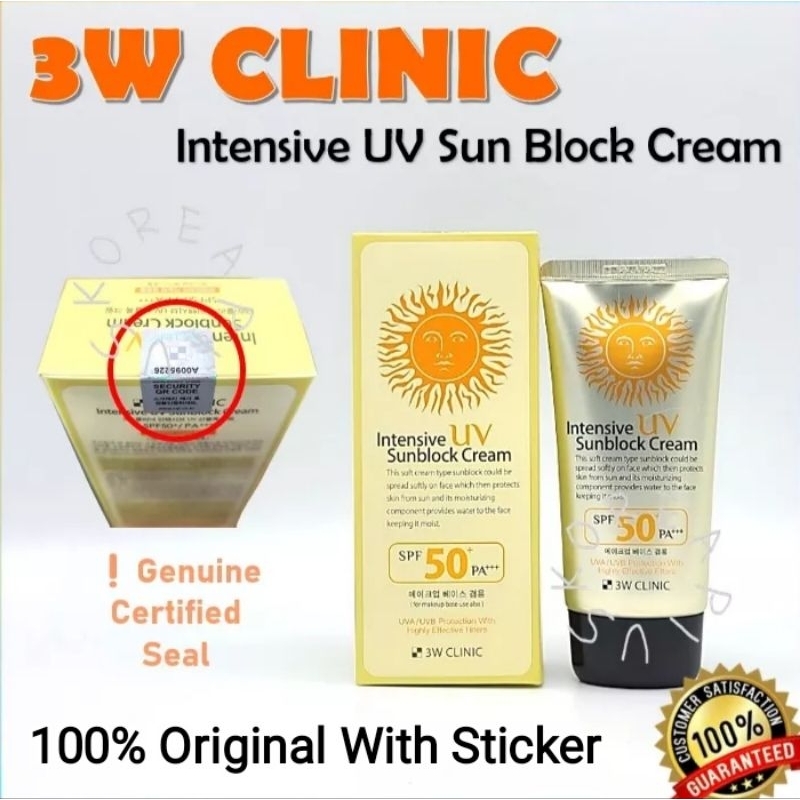 3W Clinic Intensive UV Sunblock Cream SPF 50+PA+++ 70ml | Shopee Malaysia