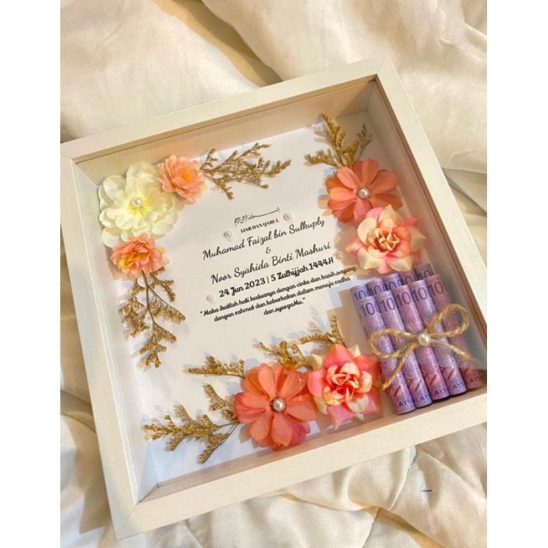 FRAME MAS KAHWIN SIAP GUBAH SQUARE FRAME DUIT HANTARAN FRAME MAS KAHWIN ...