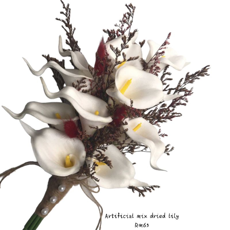 Artificial mix dried lily Bunga tangan pengantin tunang/nikah/sanding ...