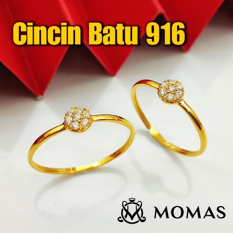 Cincin Emas 916 Orignal Emas 916 Batu Cincin Batu Emas 916 Tulen Cincin ...
