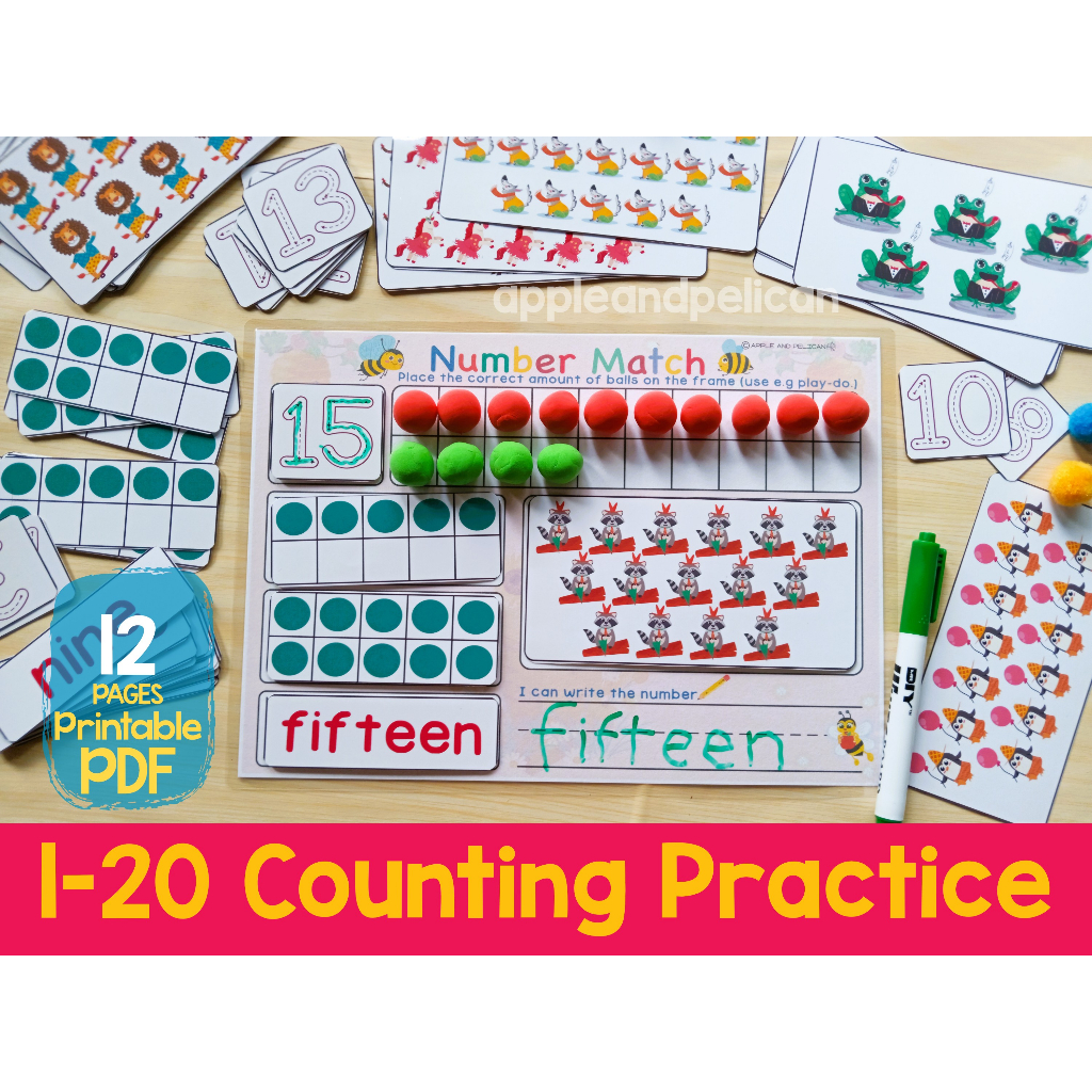 [SOFTCOPY] 1 To 20 Number Matching Activity Learn To Count, Numbers ...