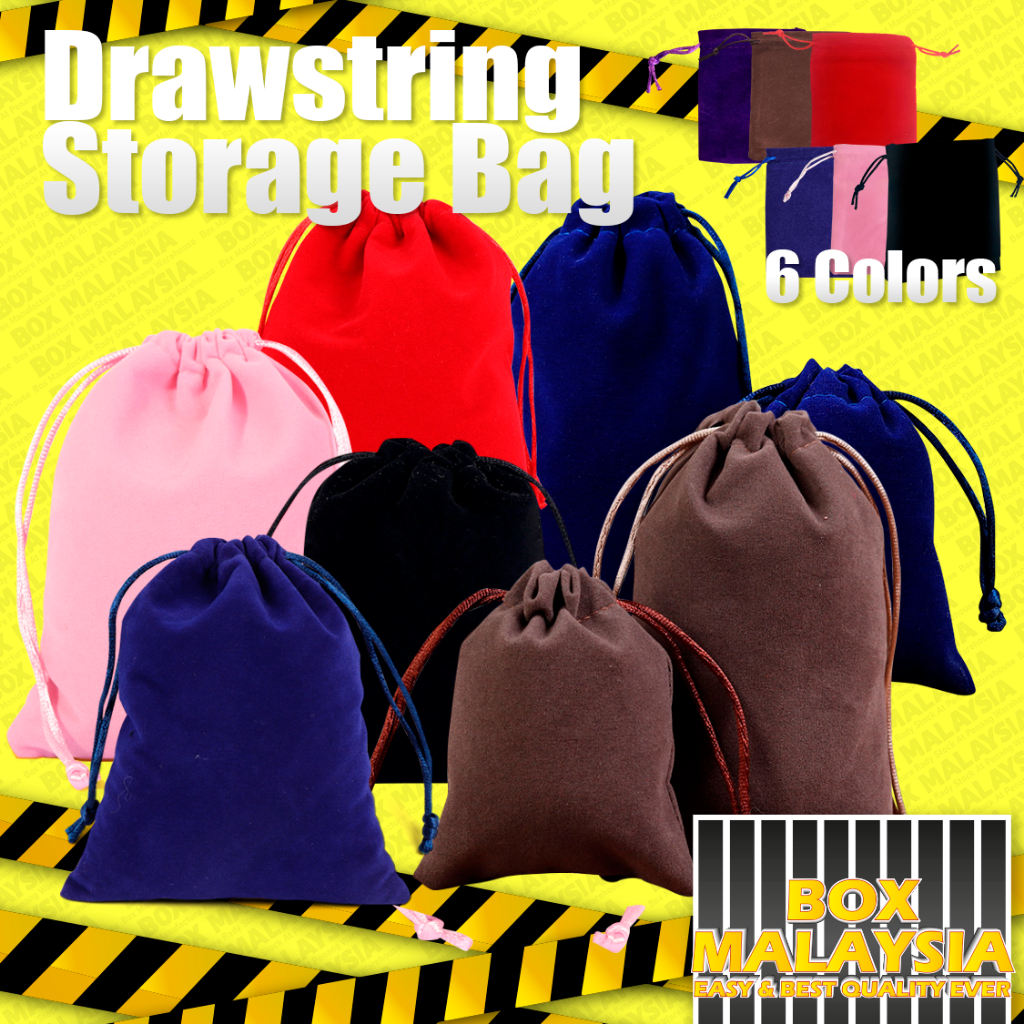 Drawstring Trendy Velvet Bag Soft Flannel Storage Jewelry Beam Mouth ...