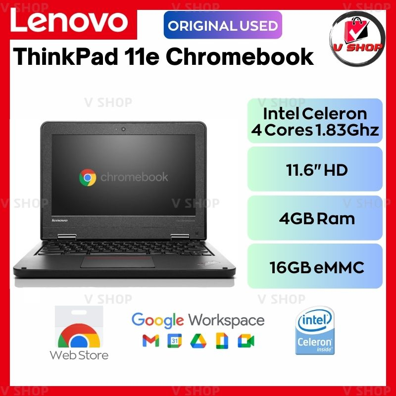 Lenovo Thinkpad 11e Chromebook 11.6" intel Celeron Quadcore 4Gb+16Gb ...