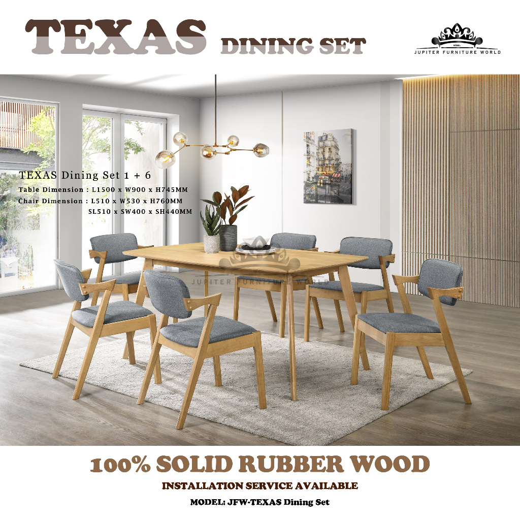 SPECIAL EDITION [JFW-TEXAS DINING TABLE SET] SOLID WOOD TABLE / SET ...