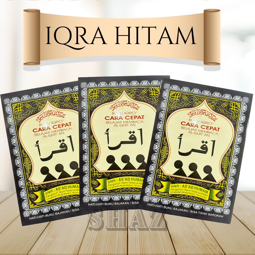 Buku Iqra Hitam Edisi Lengkap 1-6 Kaedah Berkesan belajar Jawi Pintar ...