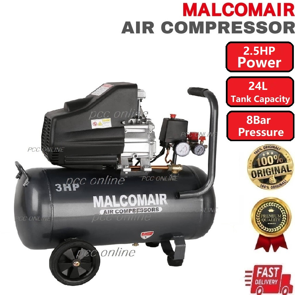 MALCOMAIR Air Compressor|Pam Angin MAL24-24L 2.5HP 8 Bar |MAL50-50L 3HP ...