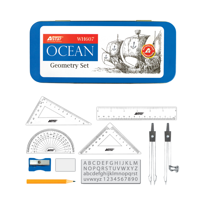 Astar Mathematic Instruments Geometry Set Math Set Compass Protractor ...