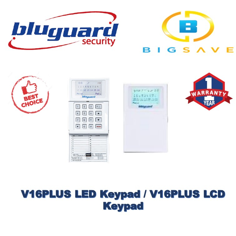 BLUGUARD V16PLUS LED / V16PLUS LCD KEYPAD BLU-V16+-KP01 & BLU-V16+-KP02 ...