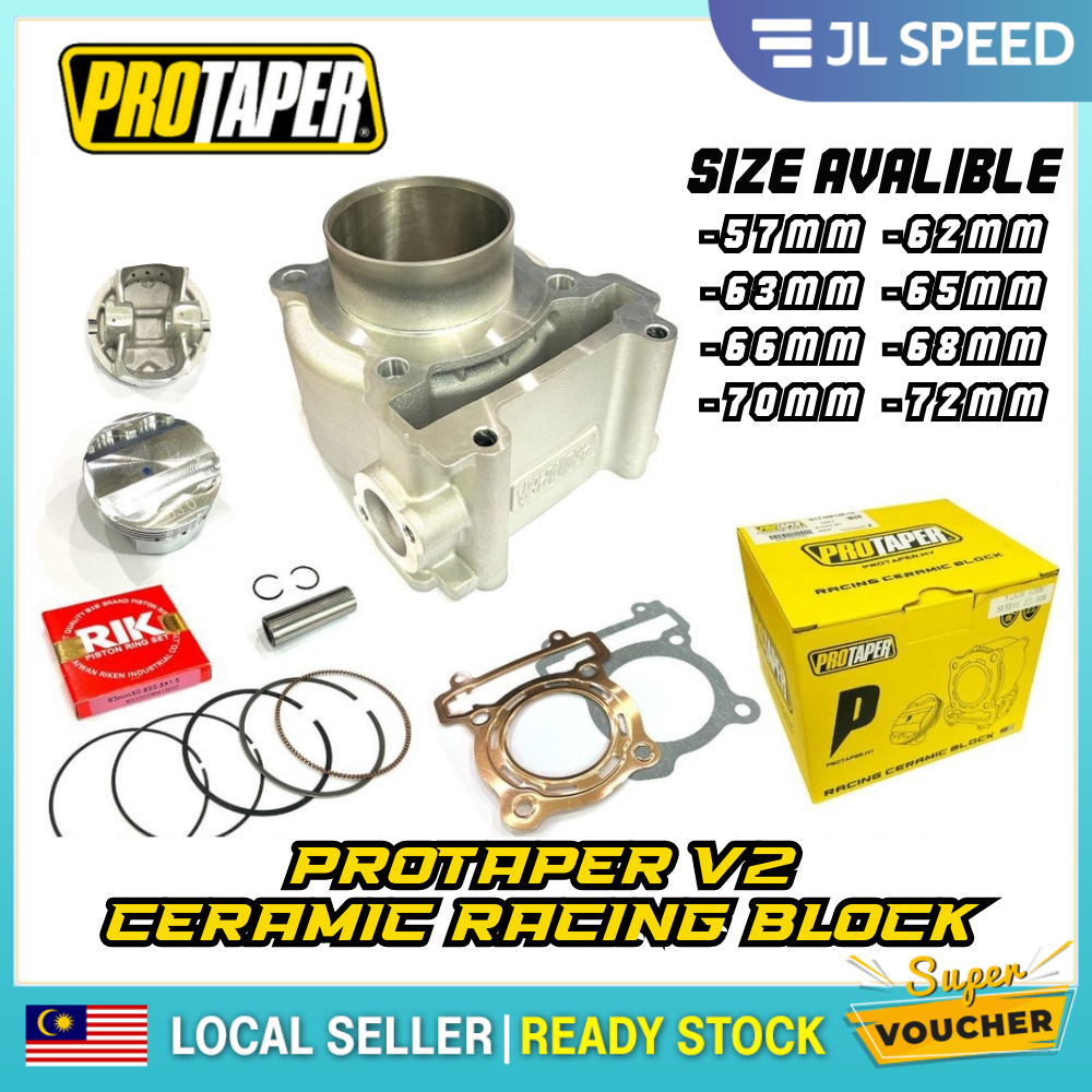 PROTAPER Y15 Y15ZR LC135 FZ150 CERAMIC RACING BLOCK KIT WITH DOME ...