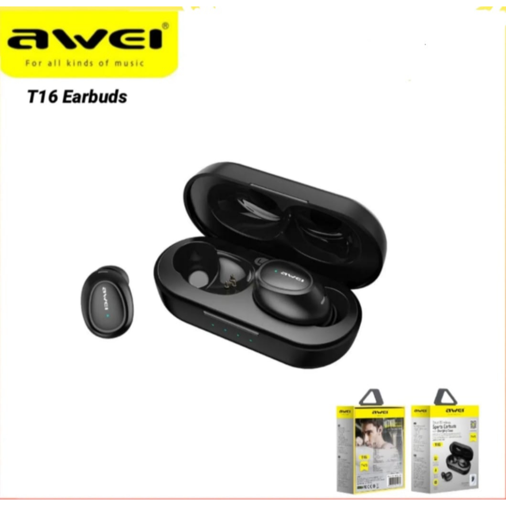 Original AWEI TWS T16 Wireless Earphone With Bluetooth Headset Earphone True Wireless Earbuds ...