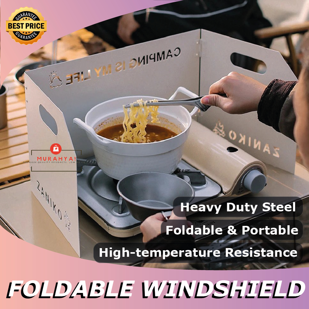 Windshield Stove Camping Adjustable Foldable Windshield Gas Stove Wind ...