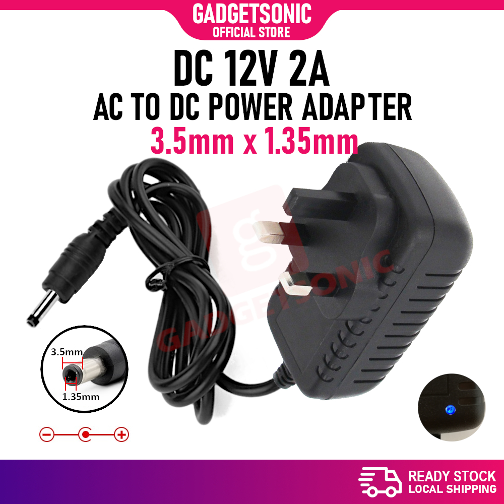 AC 240V To DC 12V 2A 3.5mm x 1.35mm Power Supply Adapter UK 12V2A 2000mA Voltage Converter ...