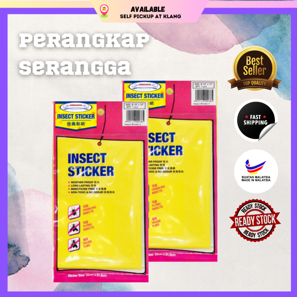 100Pcs Stiker Pelekat Lalat buah lalat putih Insect Sticker Kebun ...