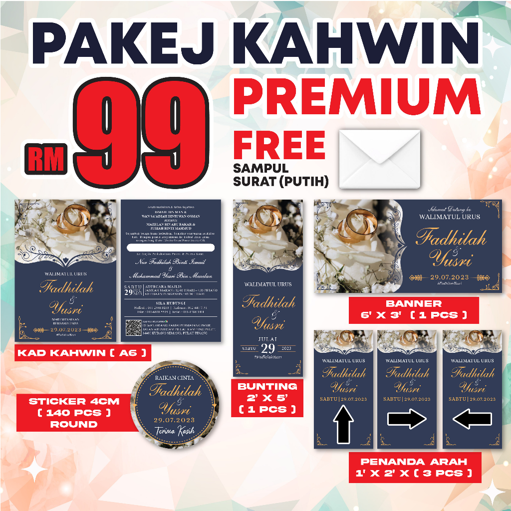 CUSTOM Pakej Kahwin Premium Design TERKINI> Wedding Package>Kad ...