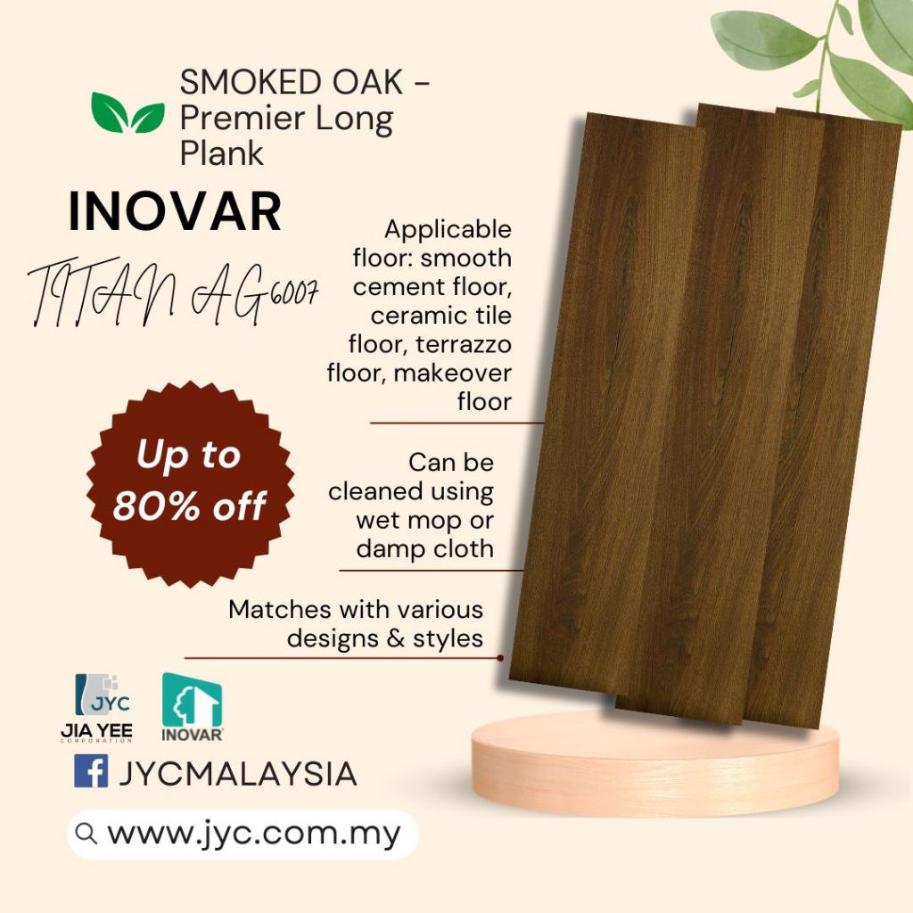 JYC FLOOR BOARD INOVAR TITAN LAMINATE VINYL 12mm CLICK FOR RAYA ...