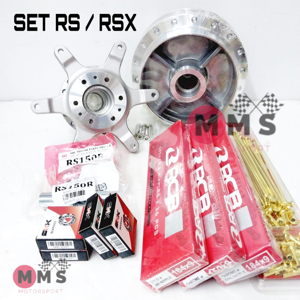 RS150 / RSX Set Hub Gantang RCB Lidi/Spoke Bearing Collar Bush Complete ...