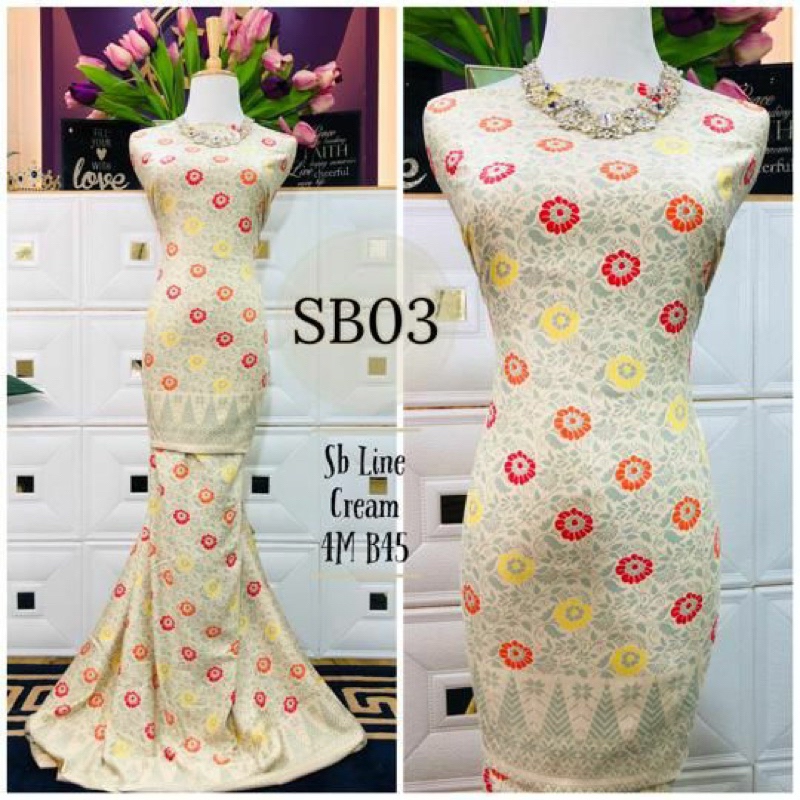 KAIN PASANG COTTON SB LINE SONGKET PRINTED BIDANG 45 KAIN ELA SBLINE ...