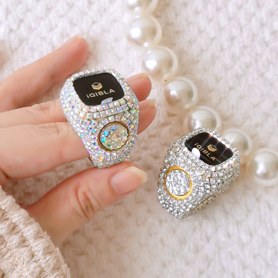 [NEW] Premium iQIBLA Zikr Ring Swarovski with Heart Shape Jewellery Box ...