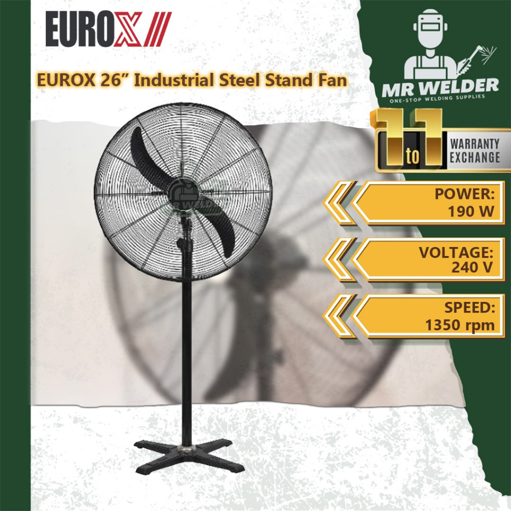 EUROX 26" Industrial Stand Fan / Kipas Kilang / Industrial Fan / 26" Stand Fan / Kipas Diri ...