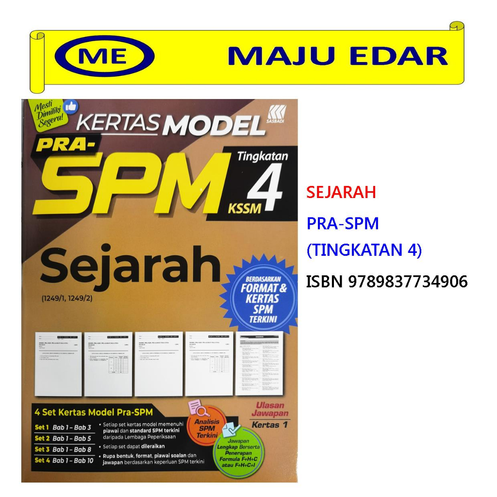 2023 Sasbadi Kertas Model Pra Spm Tingkatan 4 Kssm Form 4 Shopee