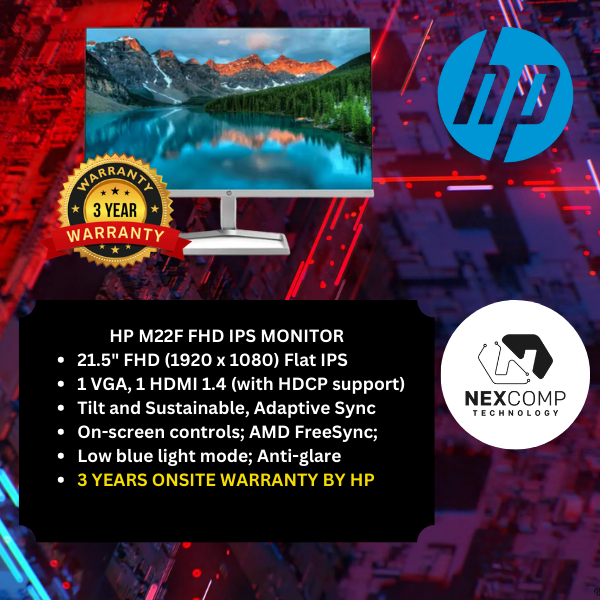 HP M22F 21.5" FHD IPS LED BACKLIT MONITOR | Shopee Malaysia