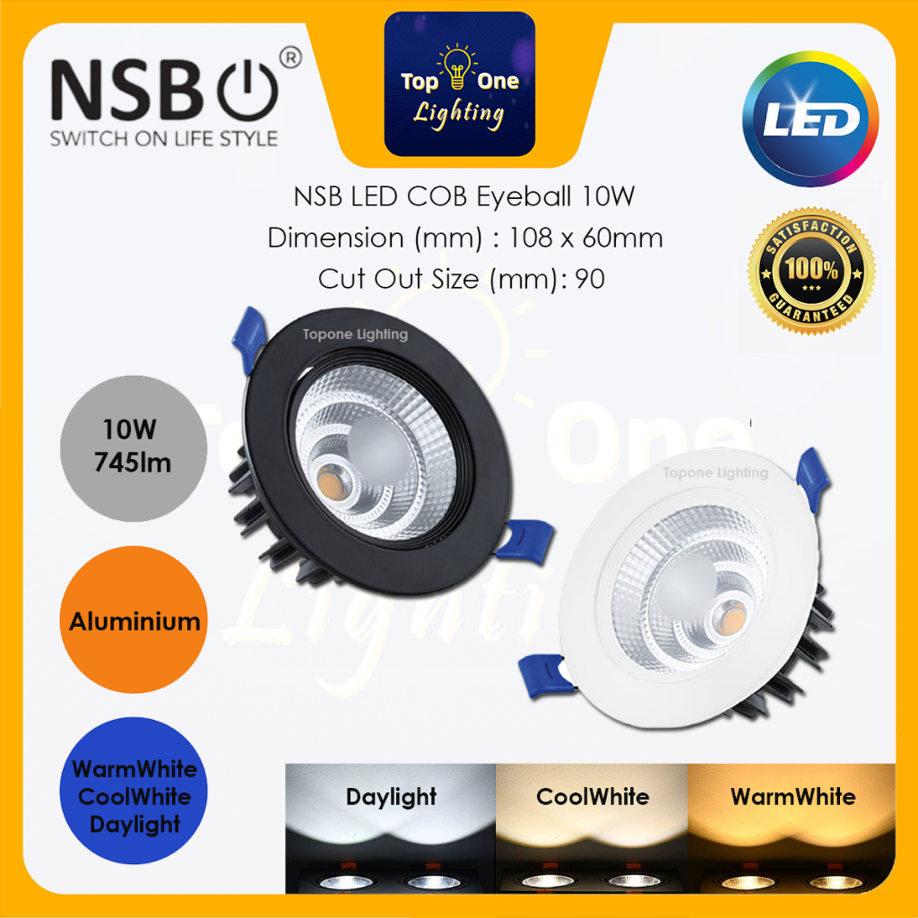 NSB LED 24º Performance LED COB Eyeball (Taiwan LED) Round Square ...