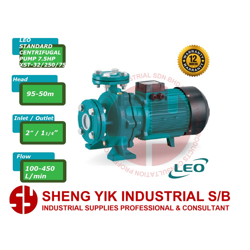 SYI LEO STANDARD CENTRIFUGAL PUMP 415v 10HP XST-32/250/75 , XST-40/200/75 , XST-50/160/75 , XST ...