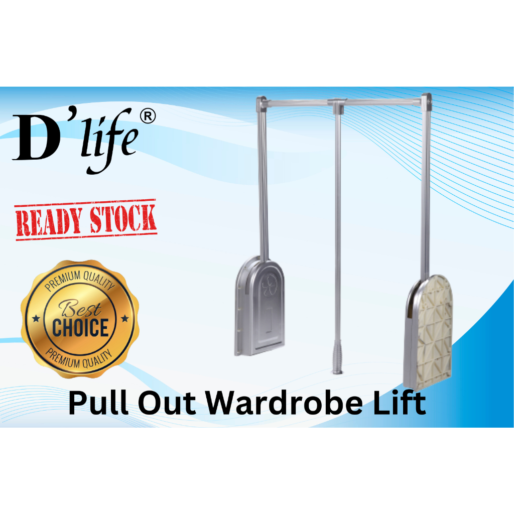 D'Life 15kg 2 Way Soft Close Closet Pull Down Wardrobe Lift Use for ...