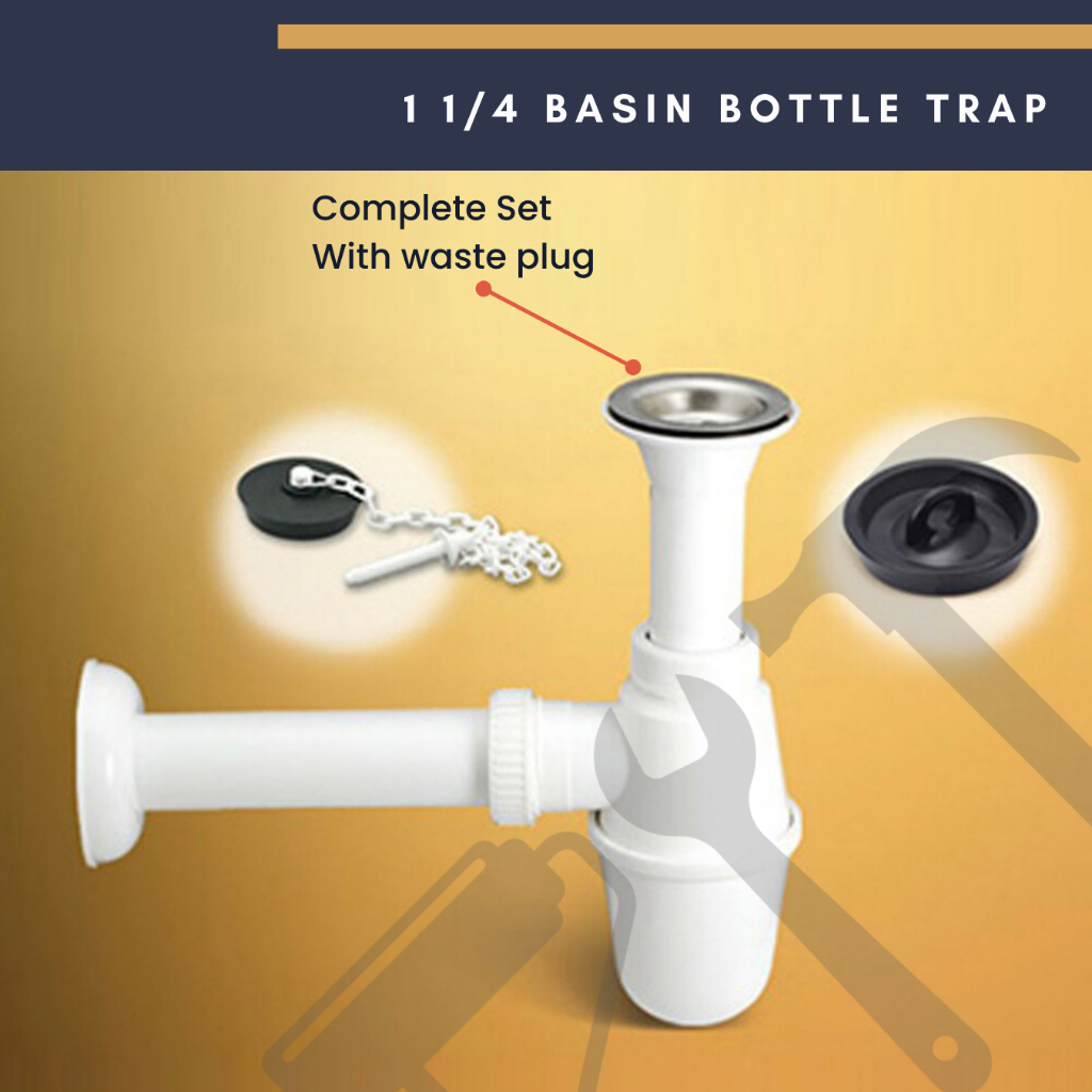 Techplas Plastic Bottle Trap 1-1/2", 1-1/4" Sink Trap , Basin Trap Sink ...