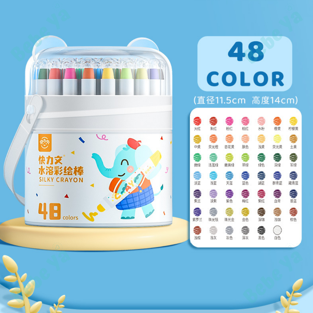 Enmy 48 Colour Crayon For Kids- Washable Non Toxic Colouring Painting ...