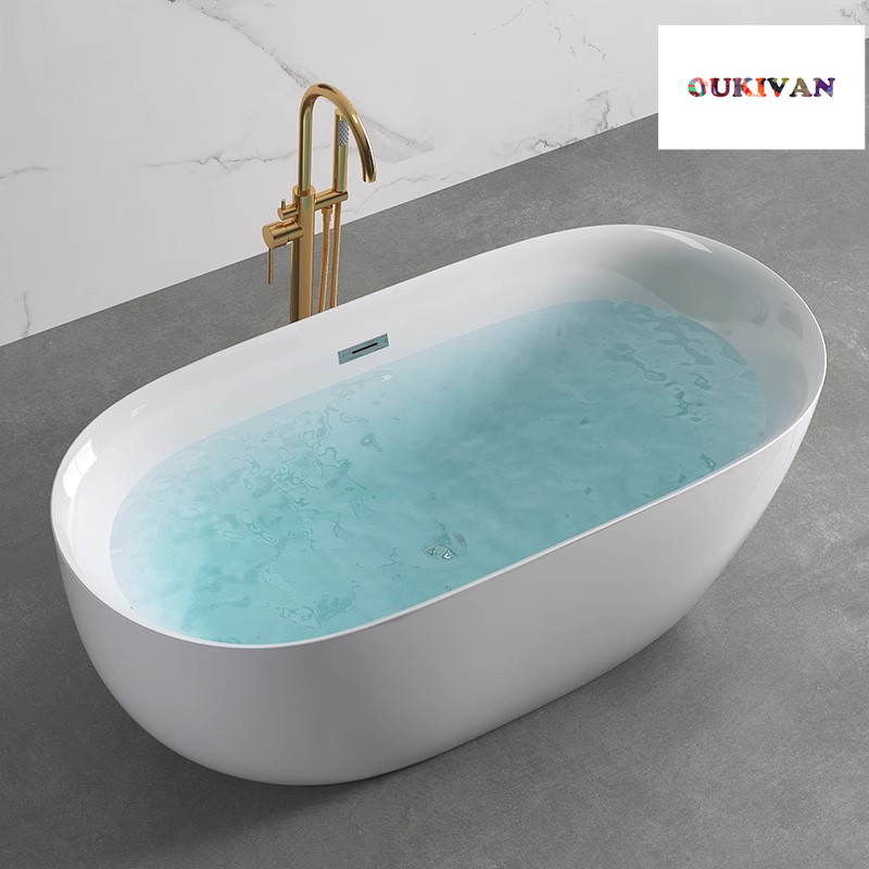 Bathtub Tab Mandi Free Standing Thin Edge Design Oval Acrylic Bath Tub ...