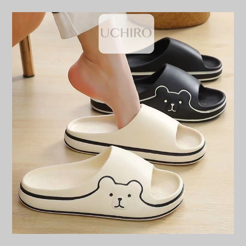 Cute Cartoon Bear Selipar Eva Women Men Slipper Sandals Indoor Outdoor ...