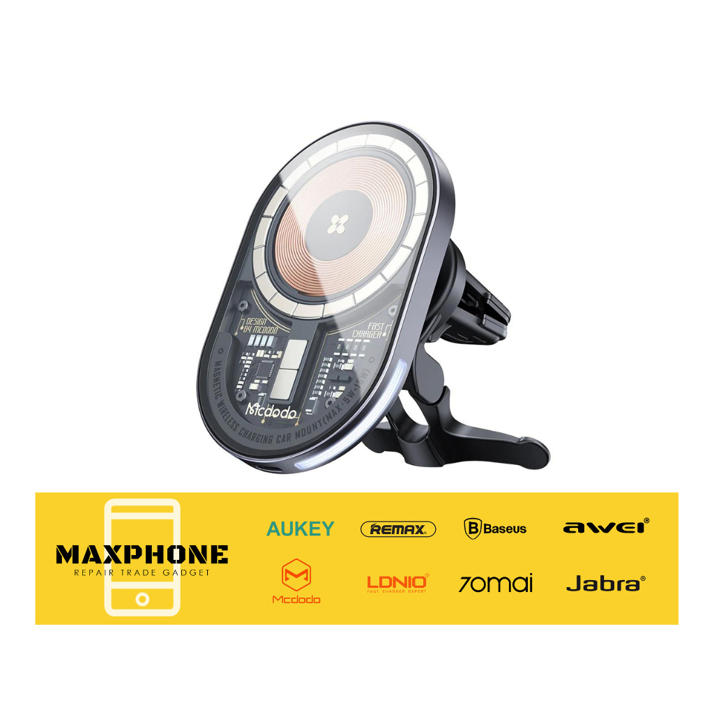 Mcdodo Transparent Magnetic Wireless Charging Car Mount CH-234 Wireless charger with 360-degree ...