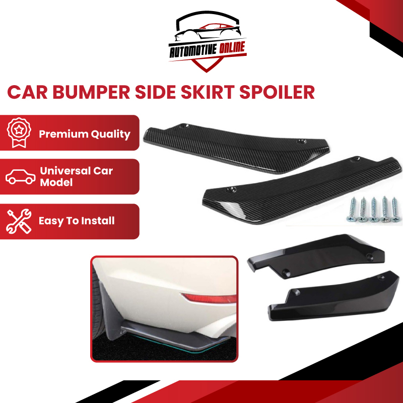 Car Bumper Side Skirt Spoiler Rear Lip Angle Splitter Diffuser Plate ...