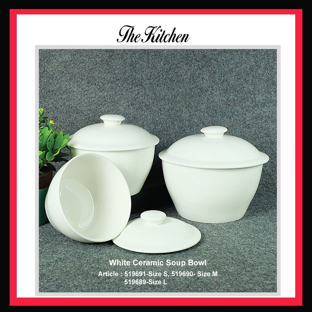 TheKitchen White Ceramic Soup Pot Periuk Sup Ceramic Periuk Sup Seramik ...