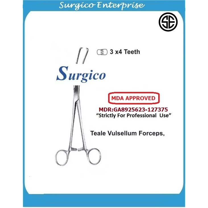 Teale Vulsellum Forceps 3x4 teeth 23cm Surgical Medical Use | Shopee ...