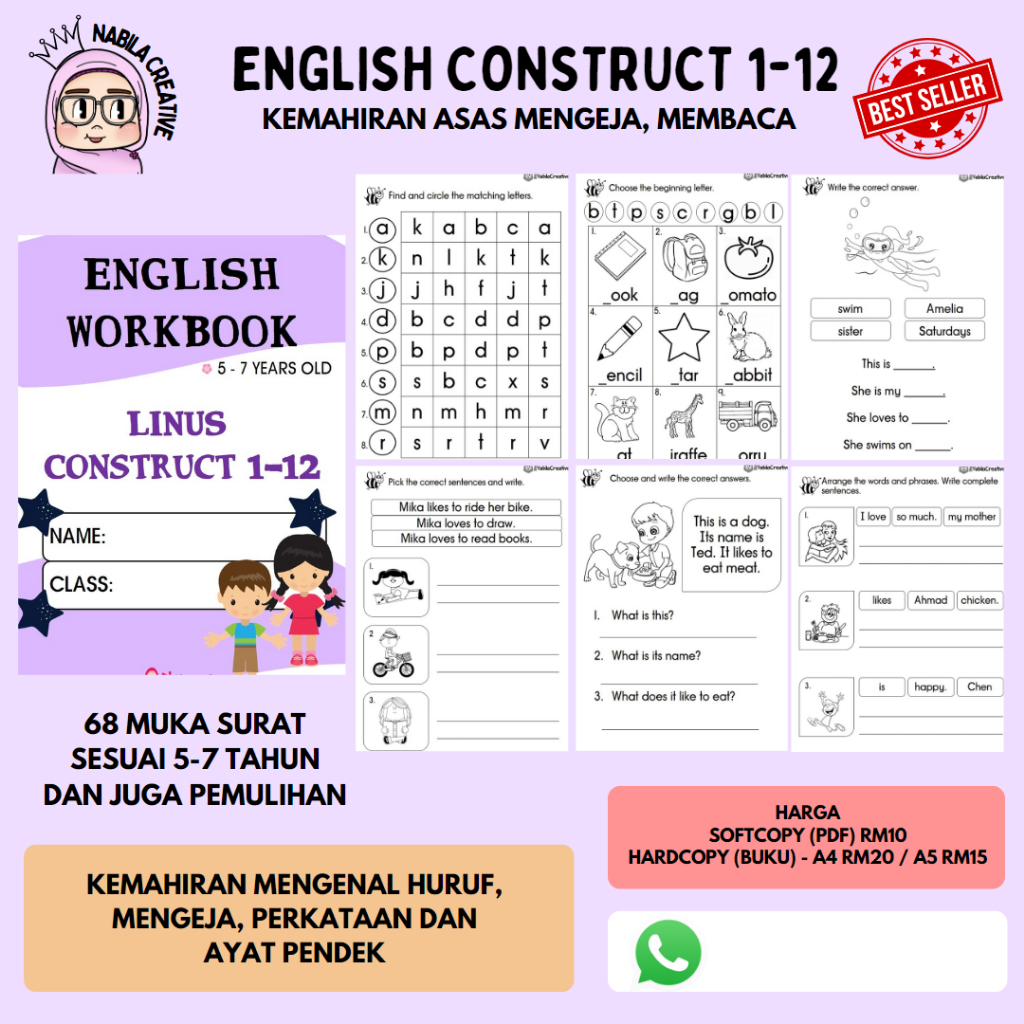 MODUL LATIHAN BAHASA INGGERIS ENGLISH WORKBOOK LINUS CONSTRUCT | Shopee Malaysia