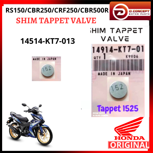 (Original) Honda CBR500R/ CBR250R/ CRF250L/RS150 (152) - SHIM TAPPET ...