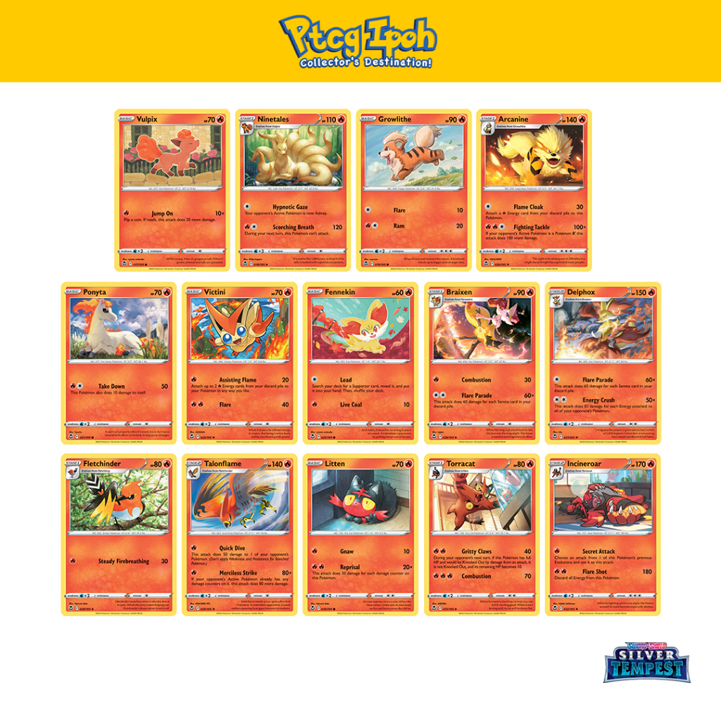 [Pokémon TCG] SS12 - Silver Tempest: Vulpix, Ninetales, Growlithe ...