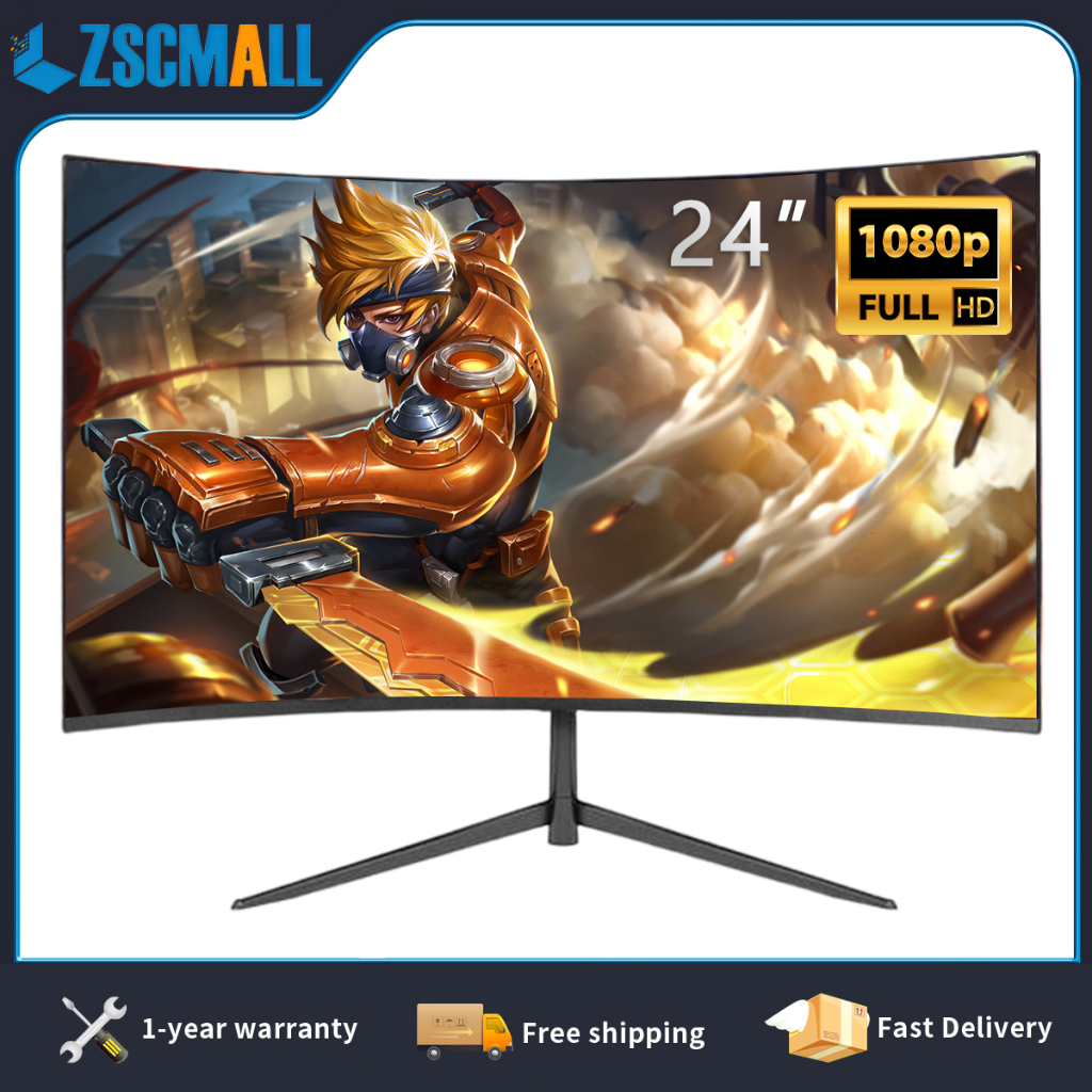 ZSCMALL 24 Inch Monitor 60Hz Gaming Computer 200Hz Curved display FHD ...